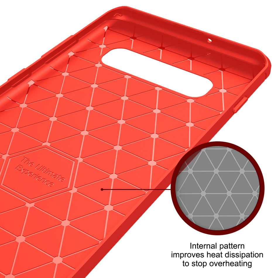 Flexi Slim Carbon Fibre Case for Samsung Galaxy S10+ (Red)